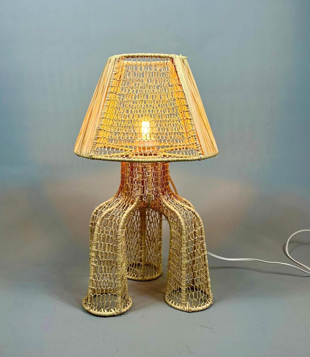 Natural Raffia Lamp, Raffia Lampshade, TABLE LAMPSHADES Moroccan ...