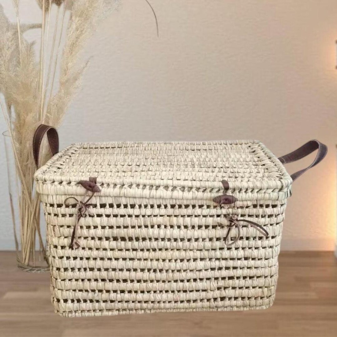 Wicker Storage Chest,palm Leaf Storage , Toy Box,storage Baskets,wicker ...