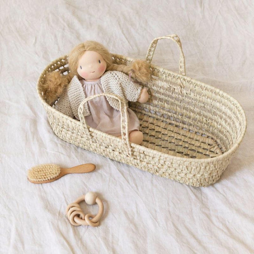 Wicker Doll Basket - Baby Doll Moses Basket - Newborn Photography Prop ...