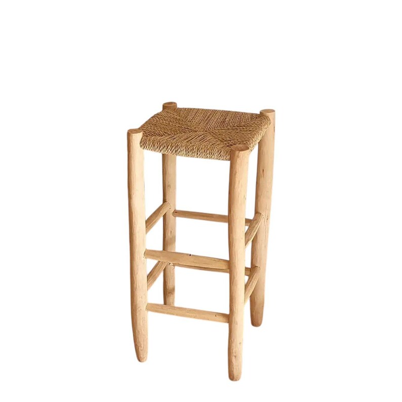 Moroccan Stool Bar With Palm Leaf Cord - Etsy