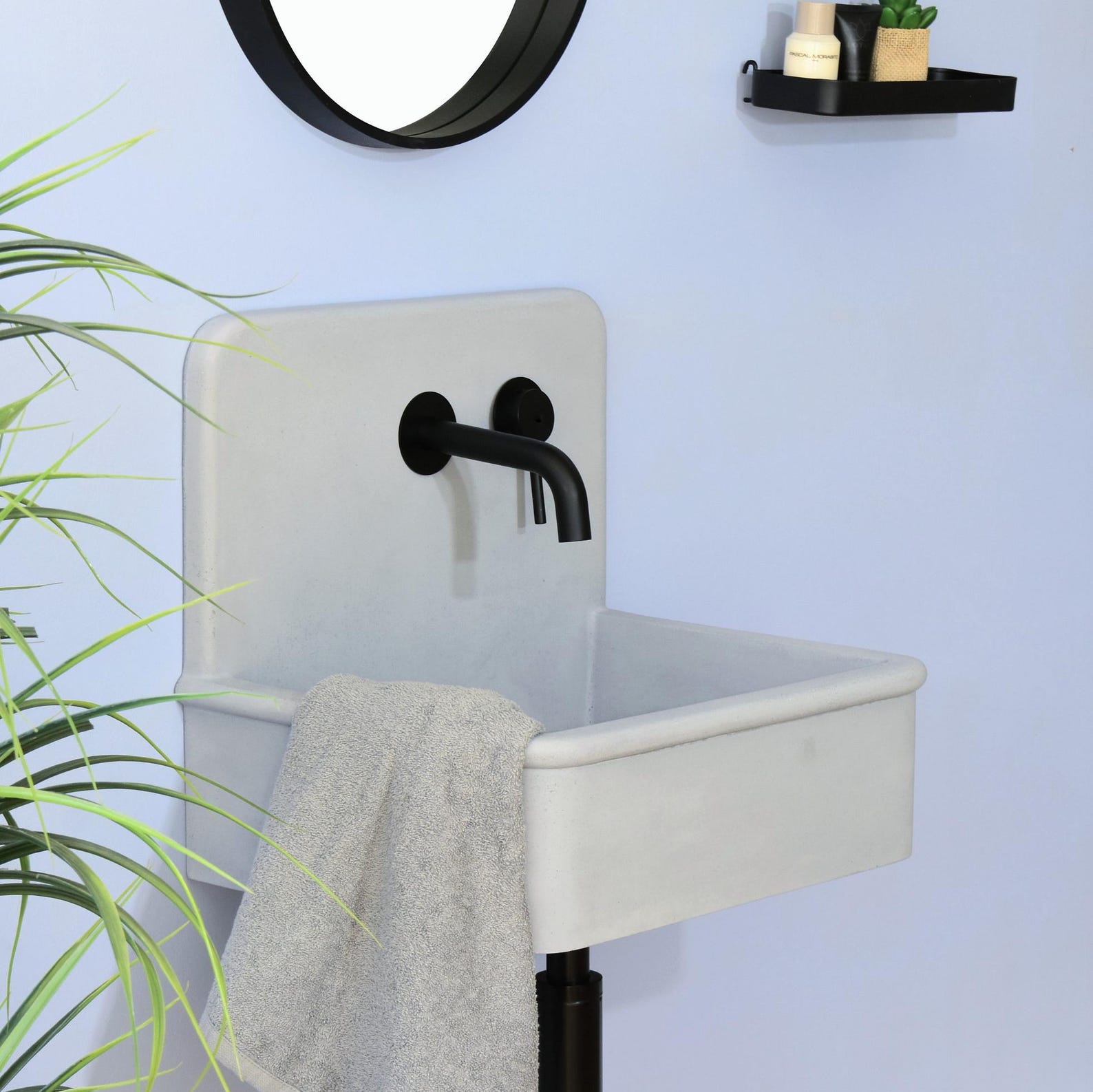 Dama Grey Floating Concrete Sink | Modern Dama Wall-hung Basin ...