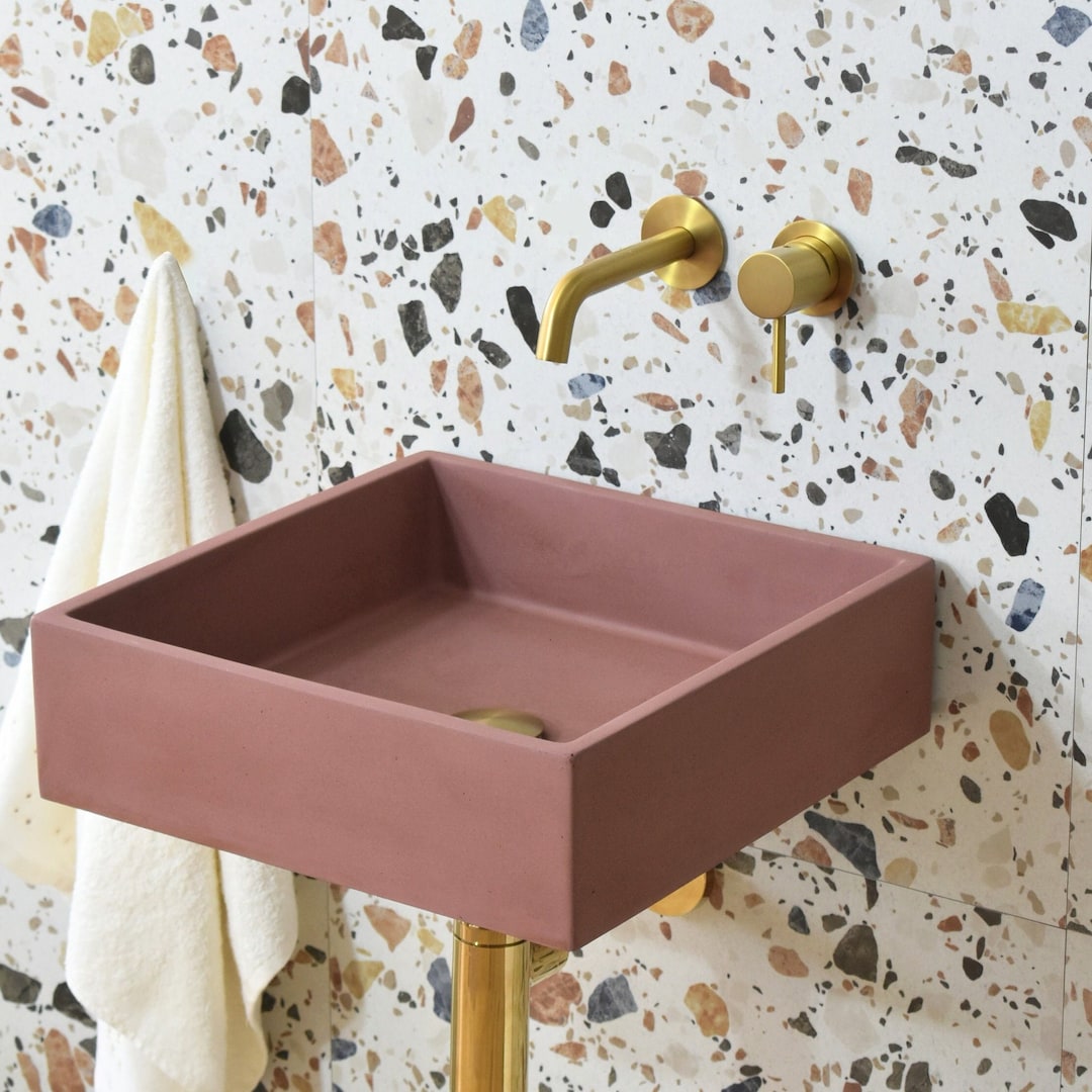 Wall-mounted Alba Concrete Basin - Etsy