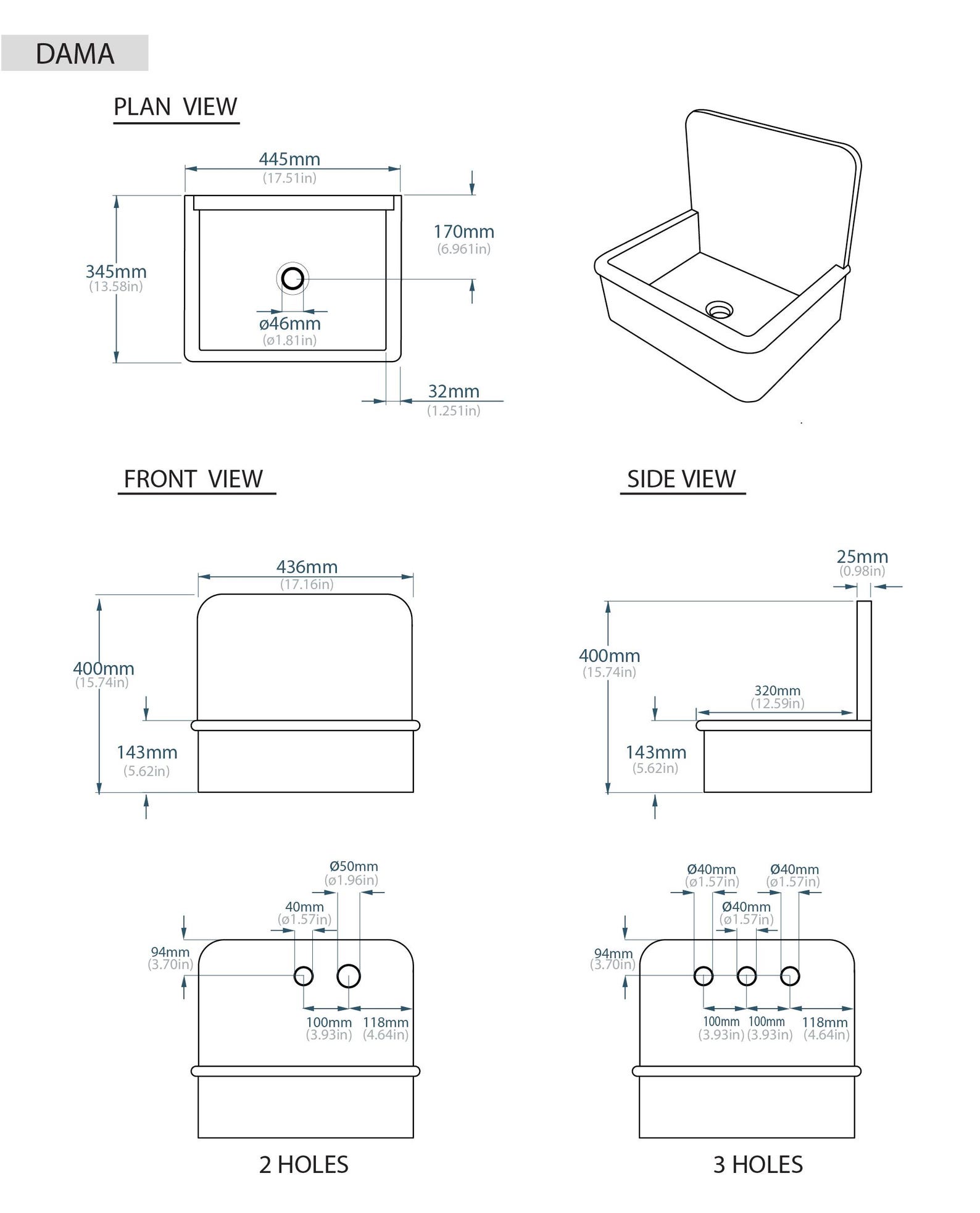 Dama Grey Floating Concrete Sink | Modern Dama Wall-hung Basin ...