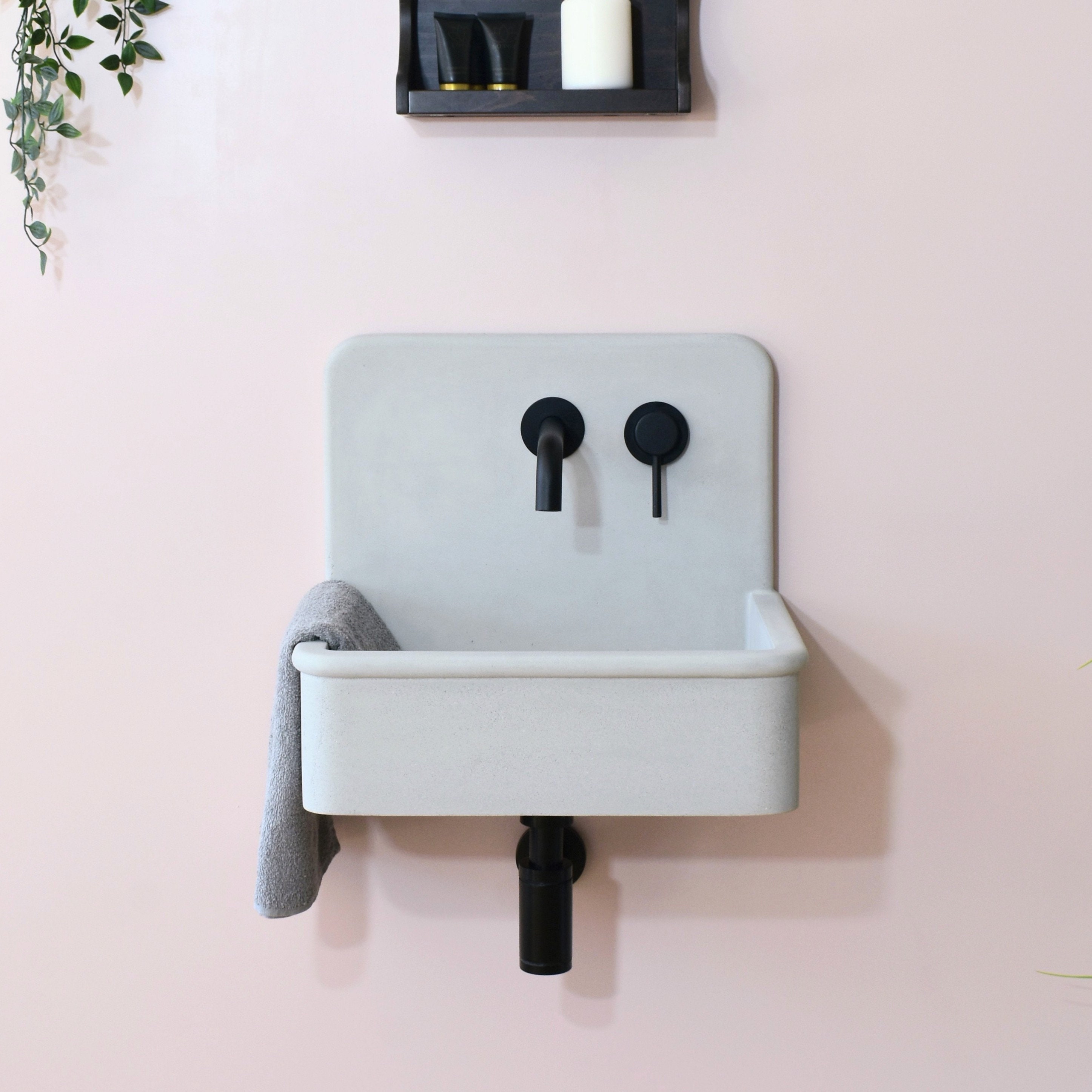 Dama Grey Floating Concrete Sink | Modern Dama Wall-hung Basin ...