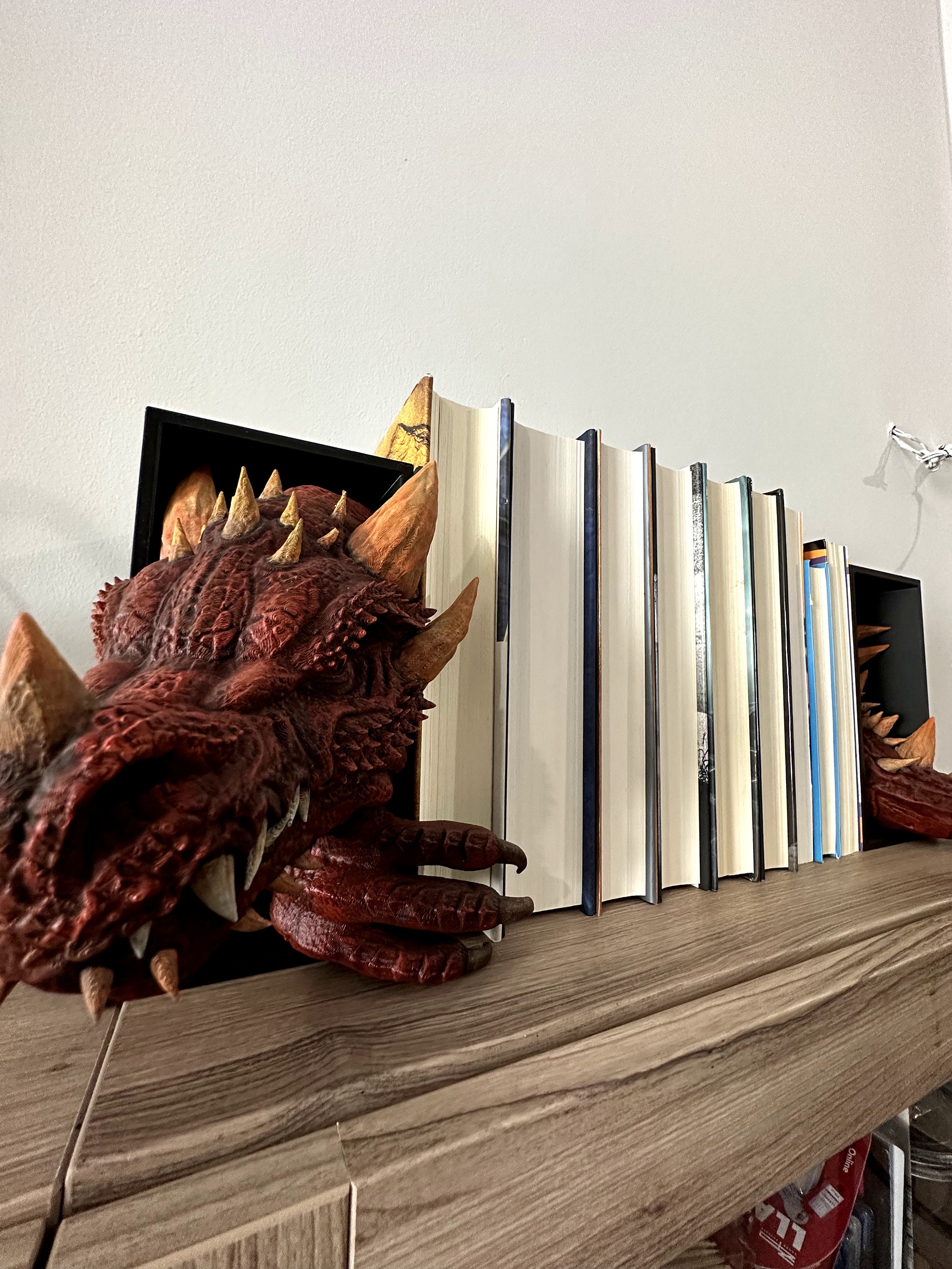 Hand-painted Dragon Book Nook - Unique Fantasy Decor, Perfect Gift for ...