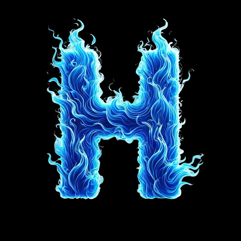 26 Neon Blue Flaming Fonts Digital Download Bold Retro Typography ...