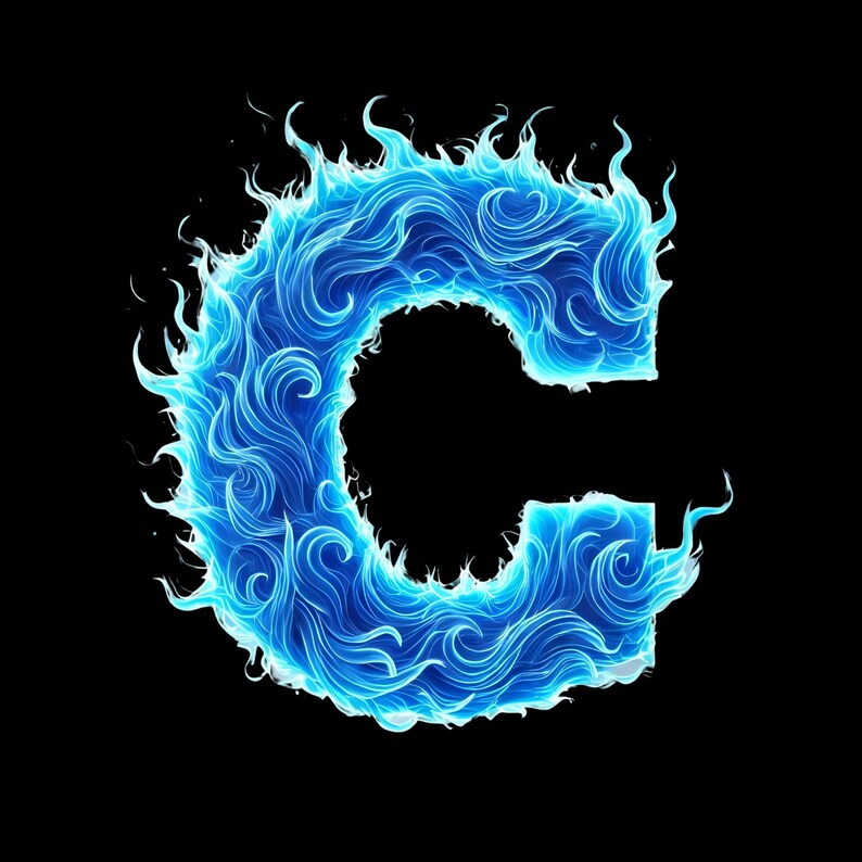 26 Neon Blue Flaming Fonts Digital Download – Bold Retro Typography ...