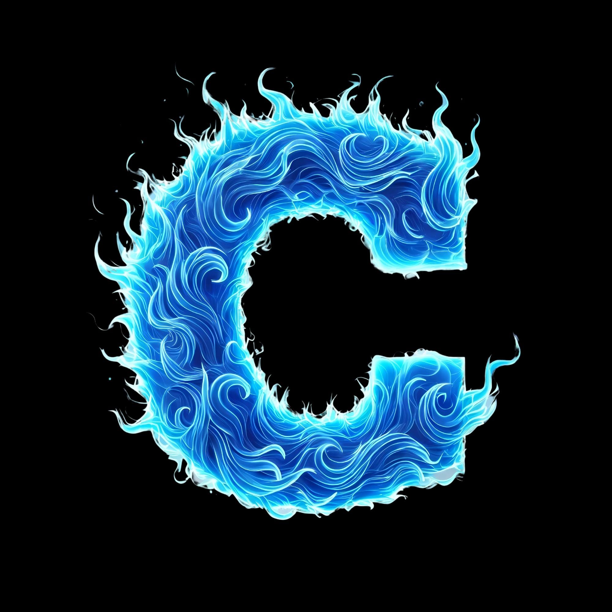 26 Neon Blue Flaming Fonts Digital Download Bold Retro Typography ...