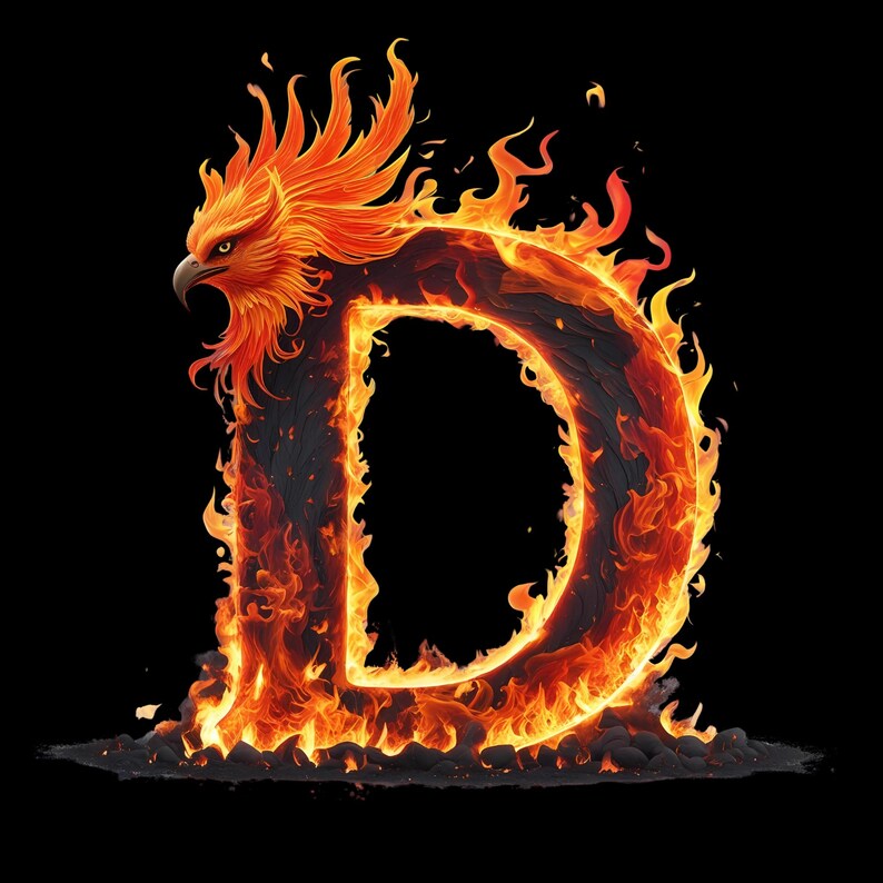Fire Phoenix Fonts: SVG PNG Lettering Set (digital Download) - Etsy