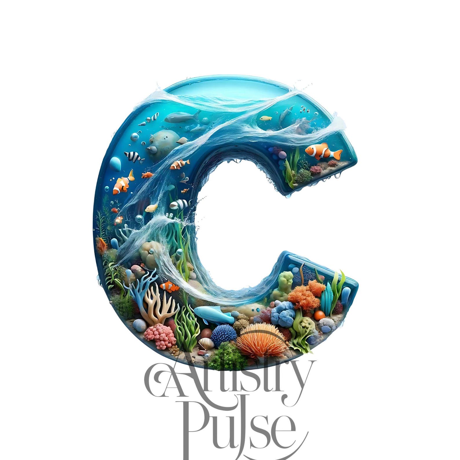 26 Marine Life Fonts SVG Bundle Ocean-themed Typography, Sea Life ...