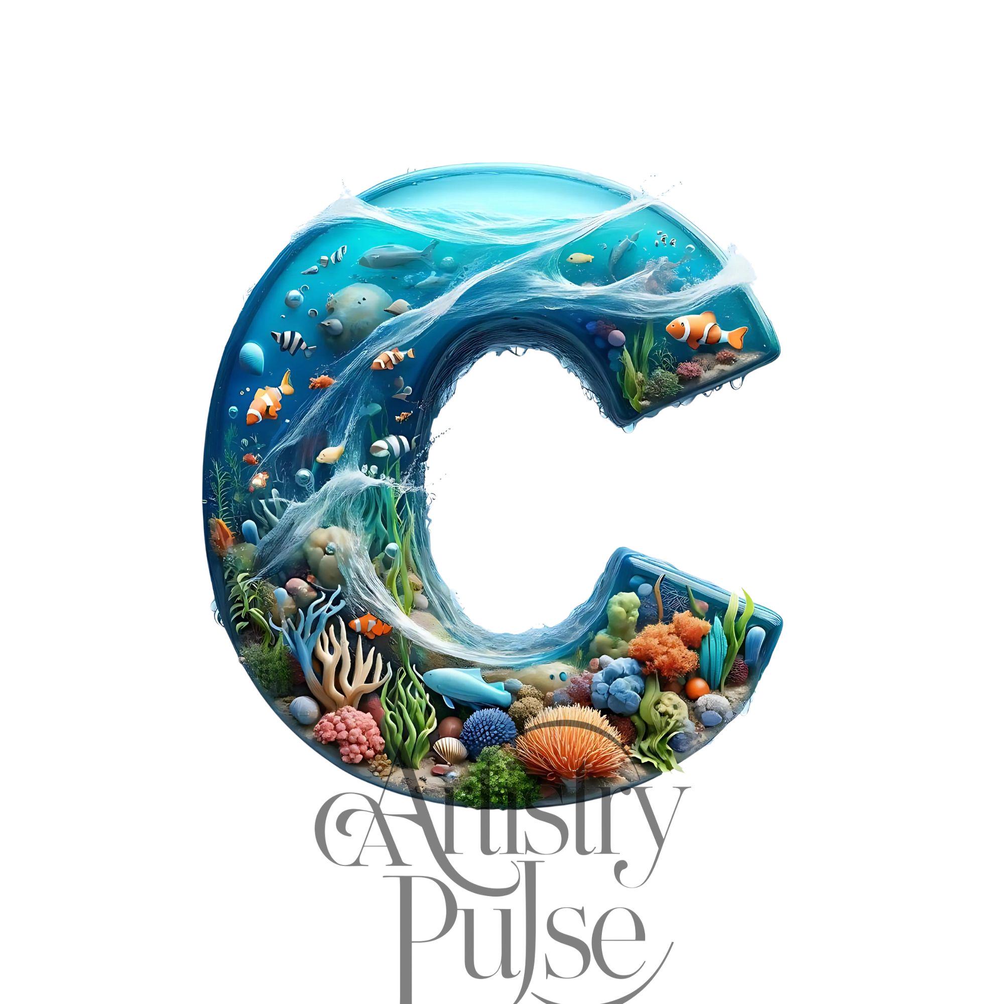 26 Marine Life Fonts SVG Bundle Ocean-themed Typography, Sea Life ...