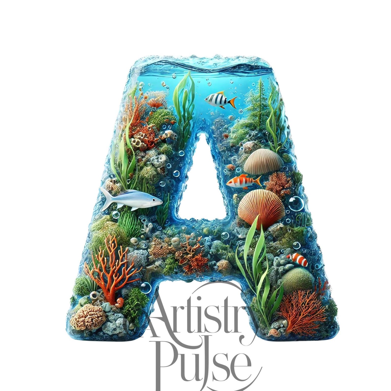 26 Marine Life Fonts SVG Bundle Ocean-themed Typography, Sea Life ...