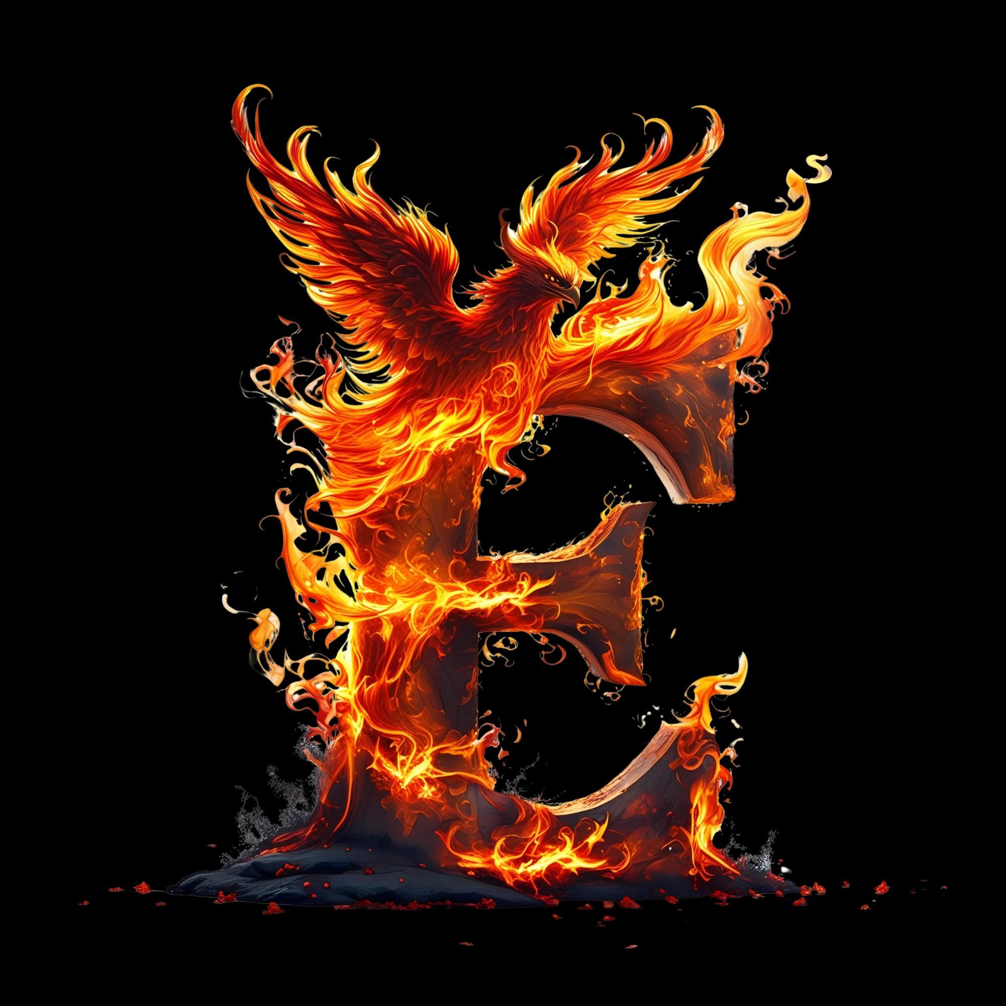 Fire Phoenix Fonts: SVG PNG Lettering Set (digital Download) - Etsy