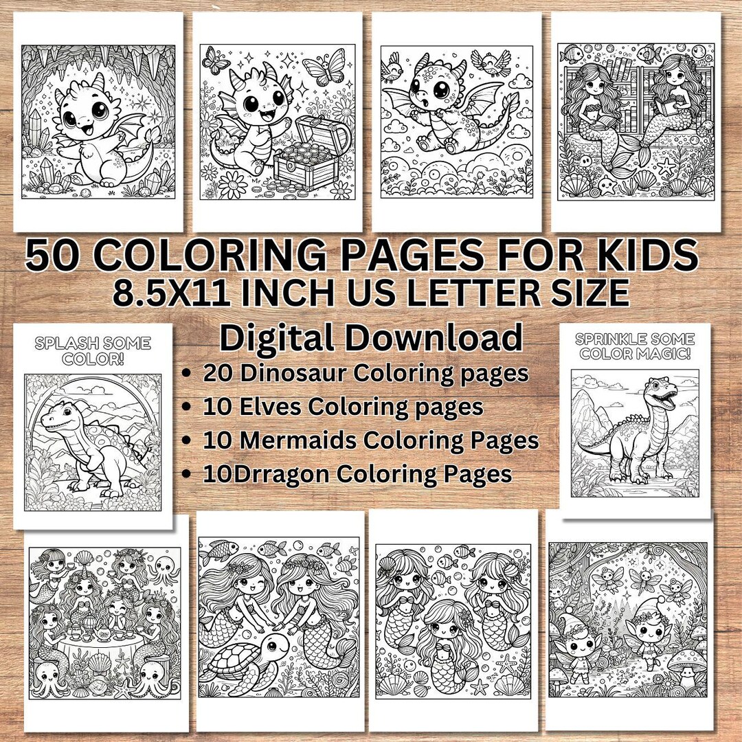 50 Unique Kids Coloring Pages Fun & Educational Printable Designs for ...