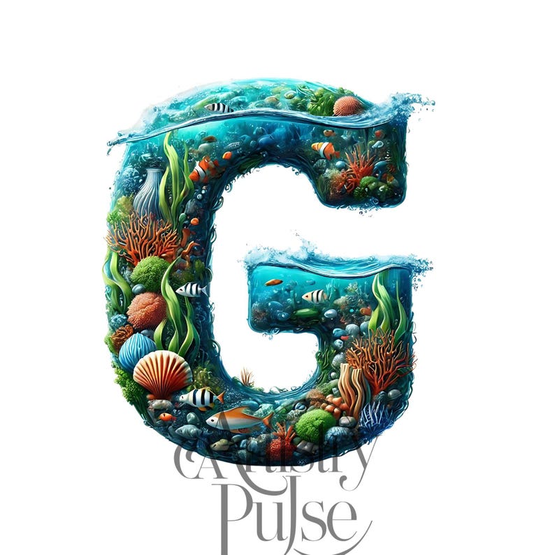 26 Marine Life Fonts SVG Bundle Ocean-themed Typography, Sea Life ...