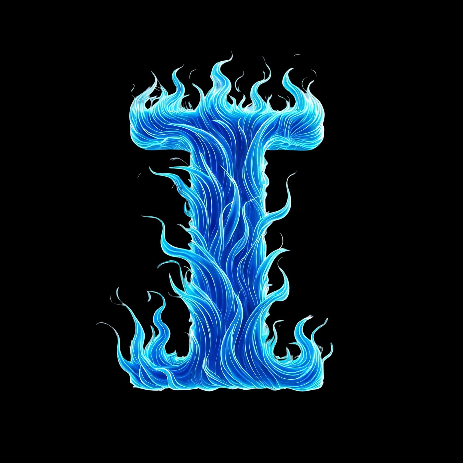 Neon Blue Flaming Fonts: Retro Typography (digital Download) - Etsy