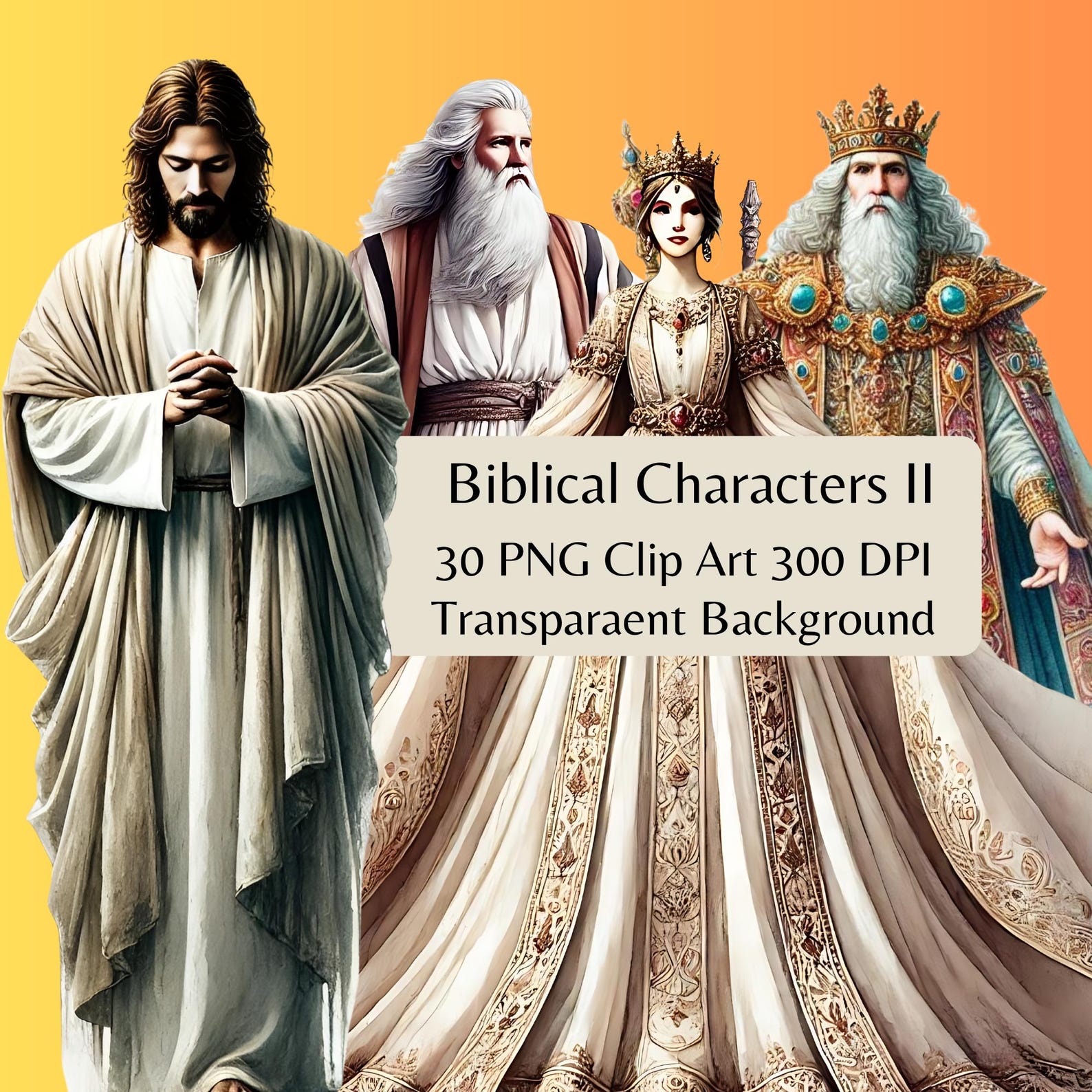Biblical Characters Clip Art Set: Christian Illustrations (digital ...