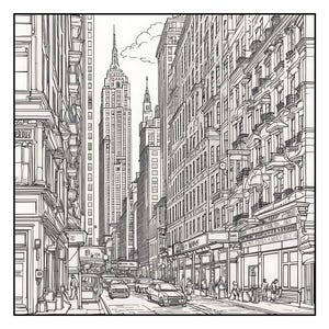 30 Adult Coloring Pages - City & Countryside Landscapes - 8.5x11" PDF ...