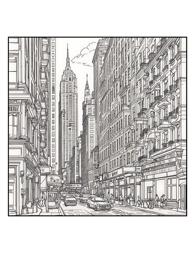 30 Adult Coloring Pages City & Countryside Landscapes 8.5x11 PDF ...