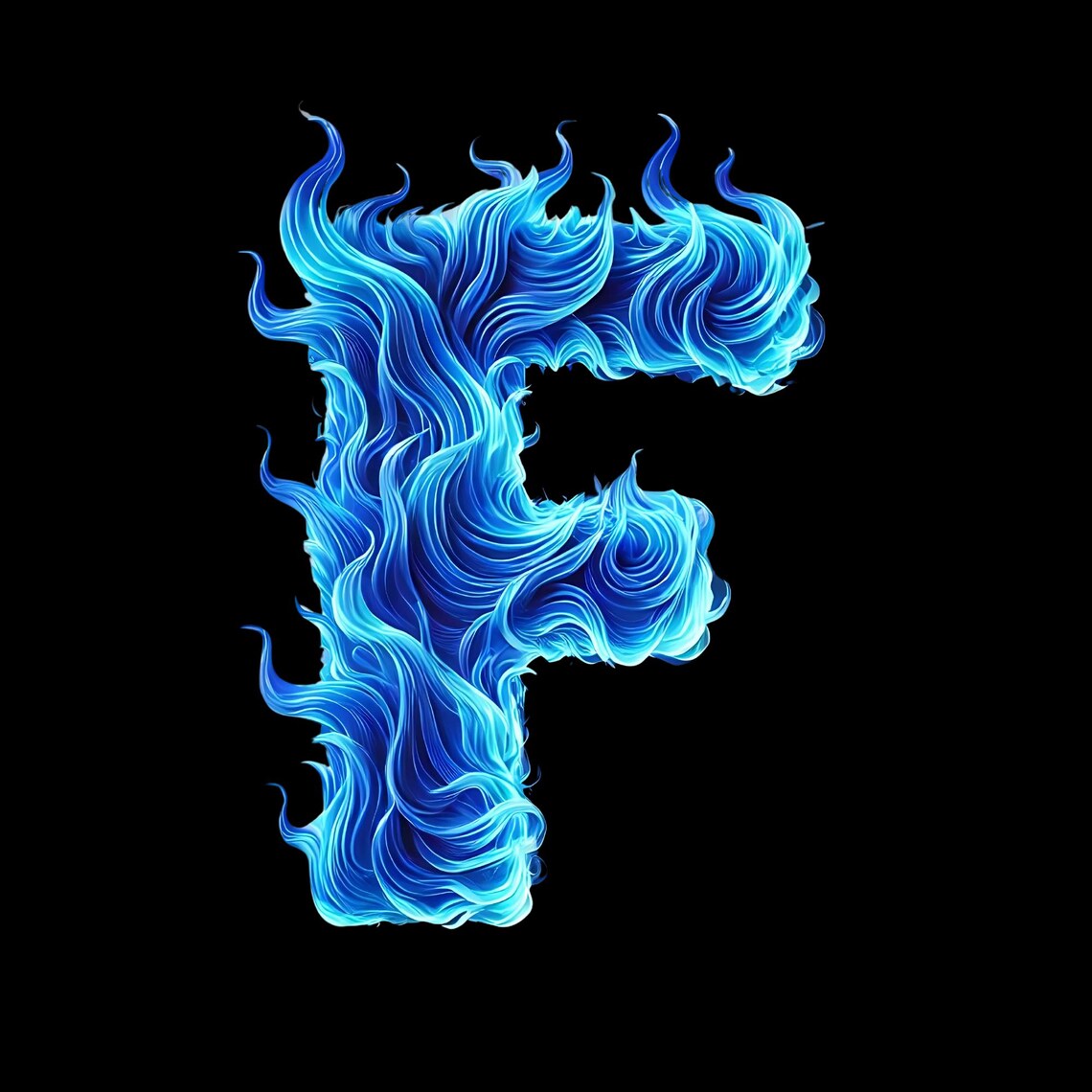 Neon Blue Flaming Fonts: Retro Typography (digital Download) - Etsy