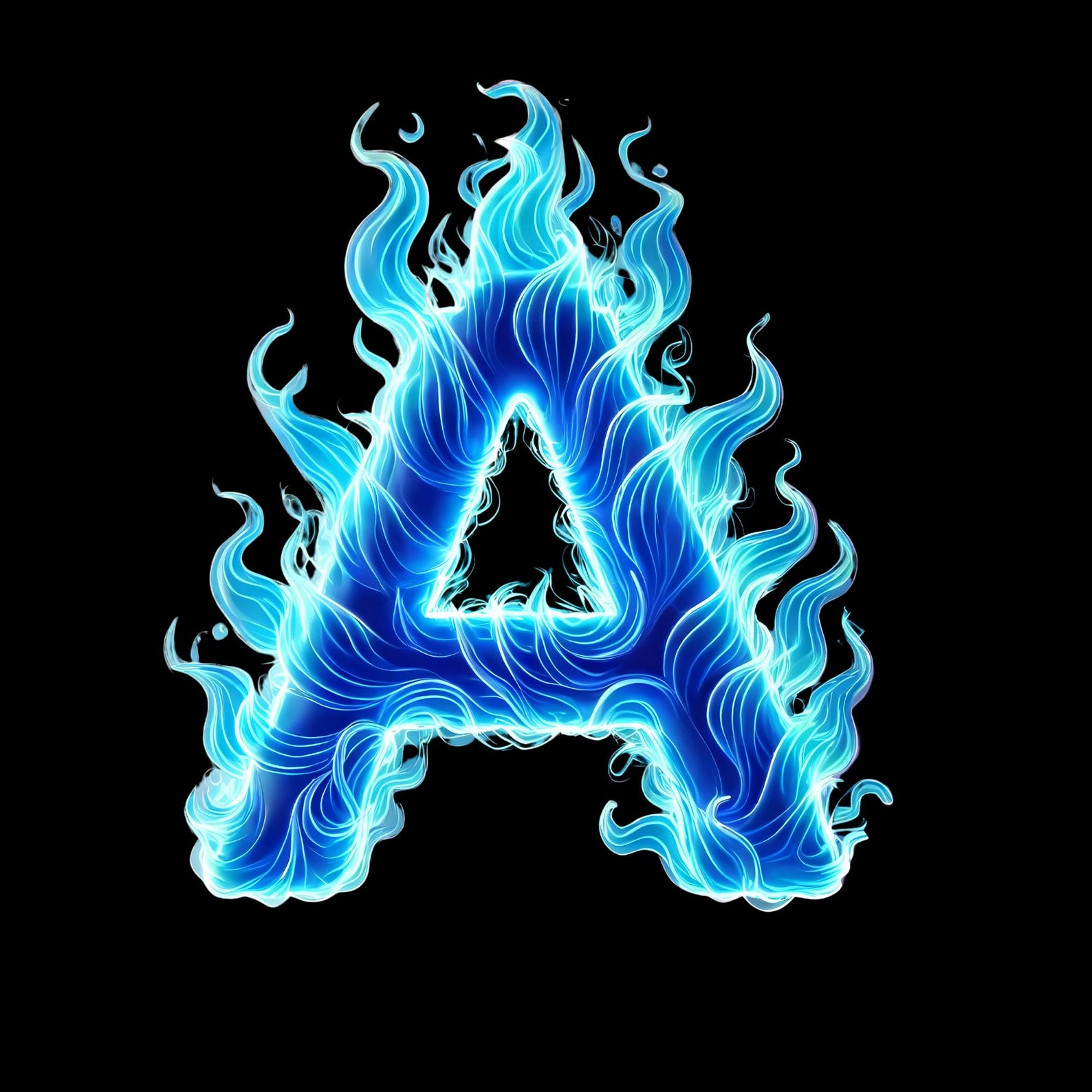 Neon Blue Flaming Fonts: Retro Typography (digital Download) - Etsy