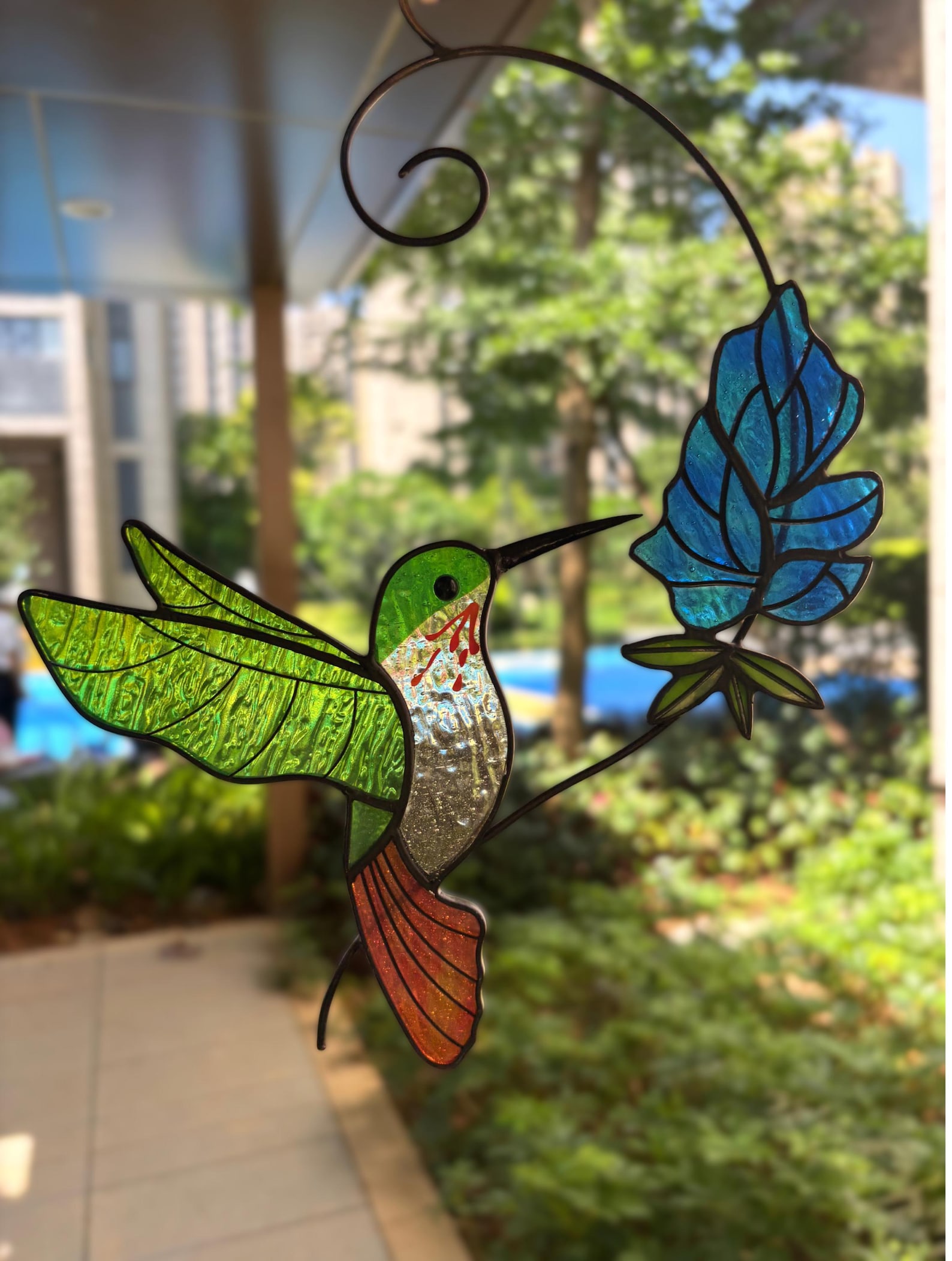 Stained Glass Hummingbird Suncatcher, Stained Glass, Mothers Day Gift ...