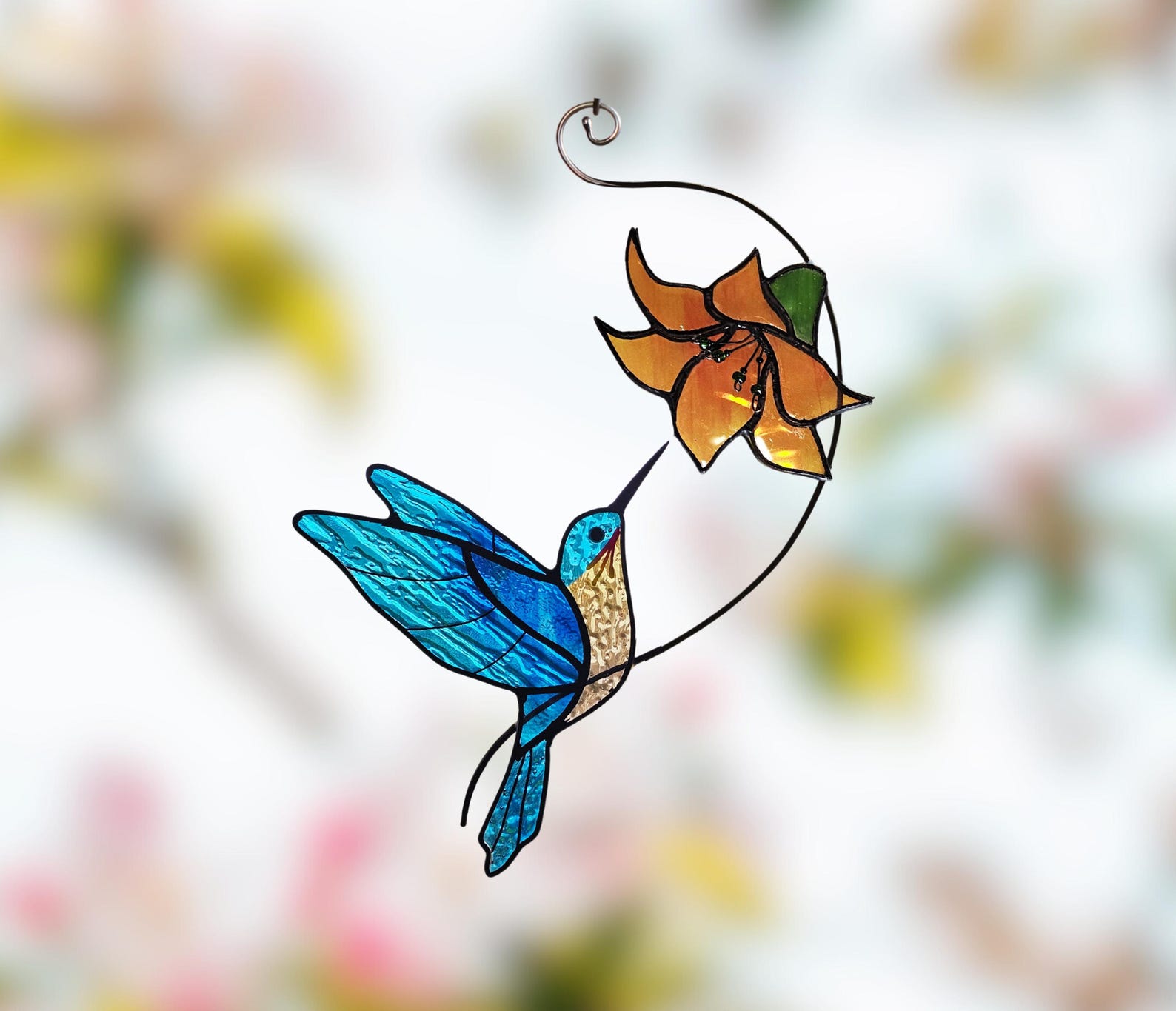 Stained Glass Hummingbird Suncatcher, Stained Glass, Mothers Day Gift ...