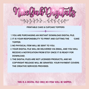 Month Birthday Printable Digital Cake Topper, Instant Download Cake Tag ...