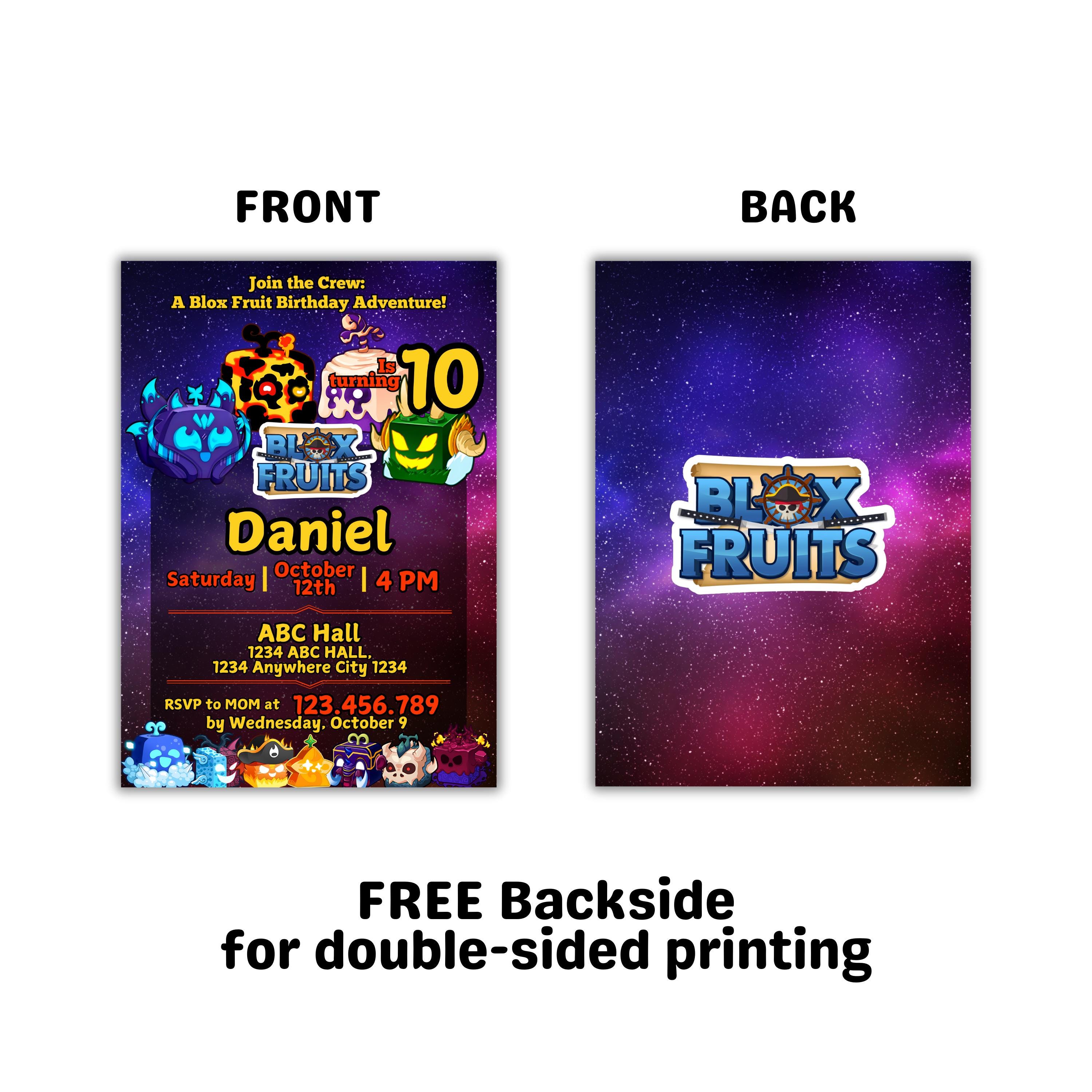 Blox Fruit Birthday Invitation: Pirate Game Theme (editable Canva ...