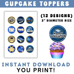 2025 Graduation Cupcake Toppers: Printable Party Decor (digital ...