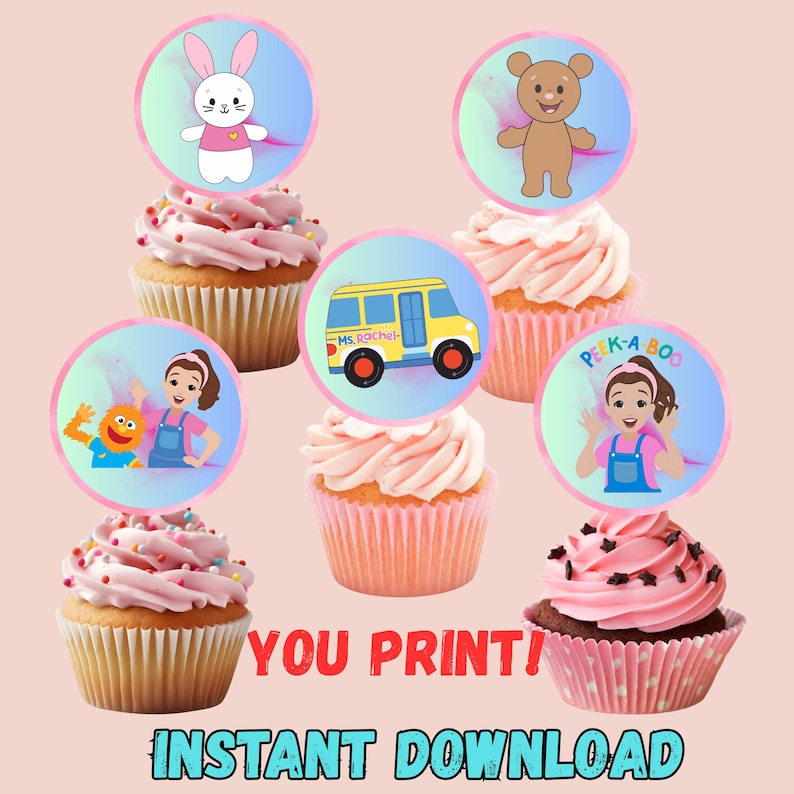 Teacher Ms Rachel Printable Digital Cupcake Topper, Instant Download ...