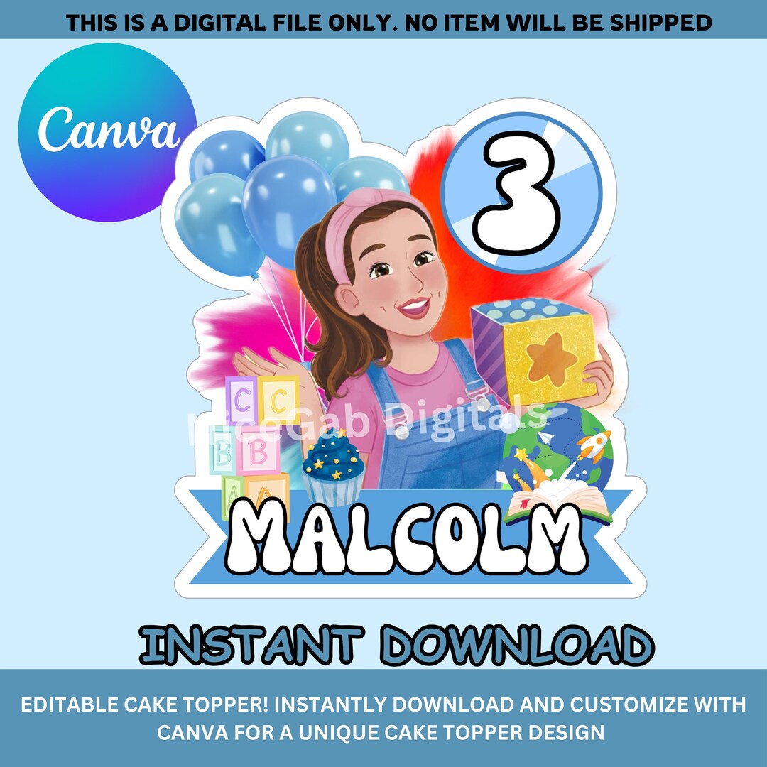 Ms. Rachel Editable Cake Topper | Kids Birthday Cake Topper | Instant ...