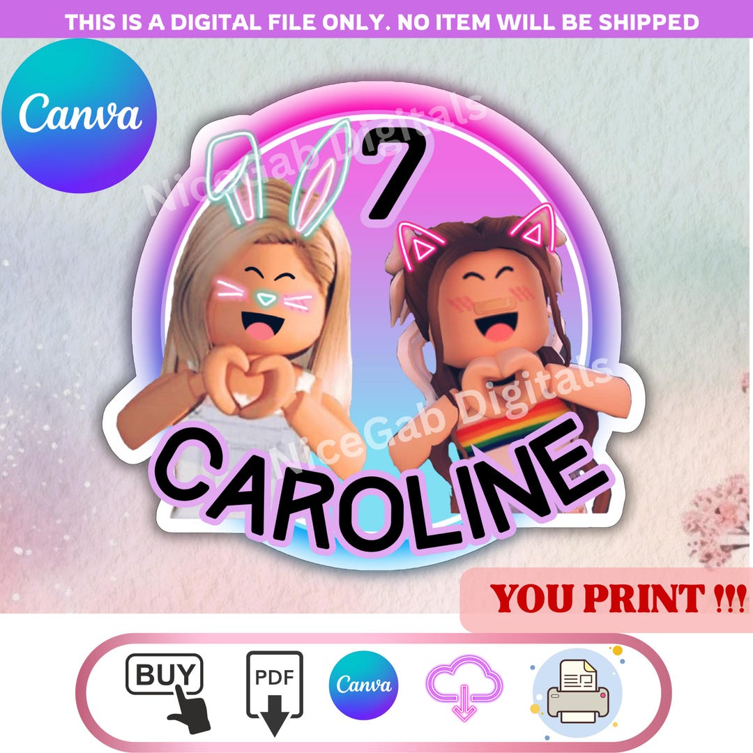 Gamer Blox Cake Topper: Pink Pixel Birthday Party Decor (canva Editable ...