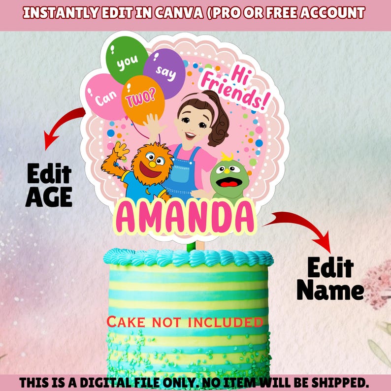 Ms Rachel Teacher Printable Digital Cake Topper| Canva Instant Download ...