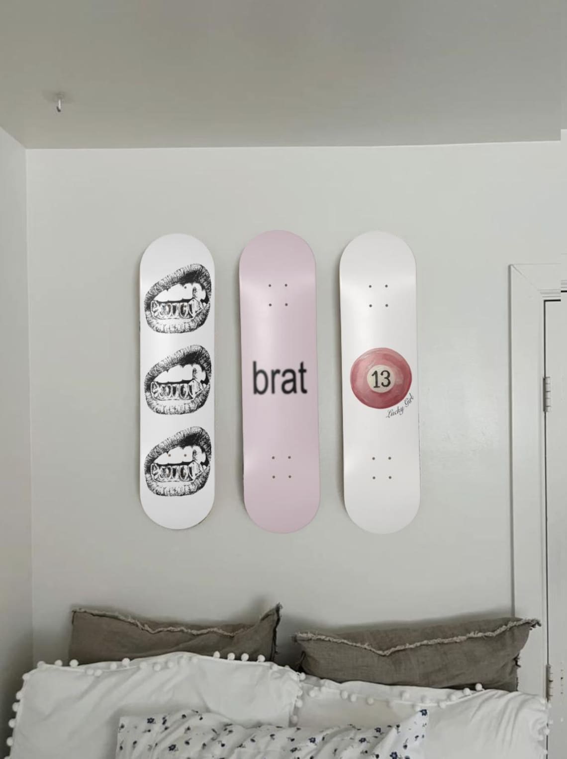 Y2K Skateboard Wall Art Set of 3, Trendy Retro Girl Bedroom Dorm Decor ...
