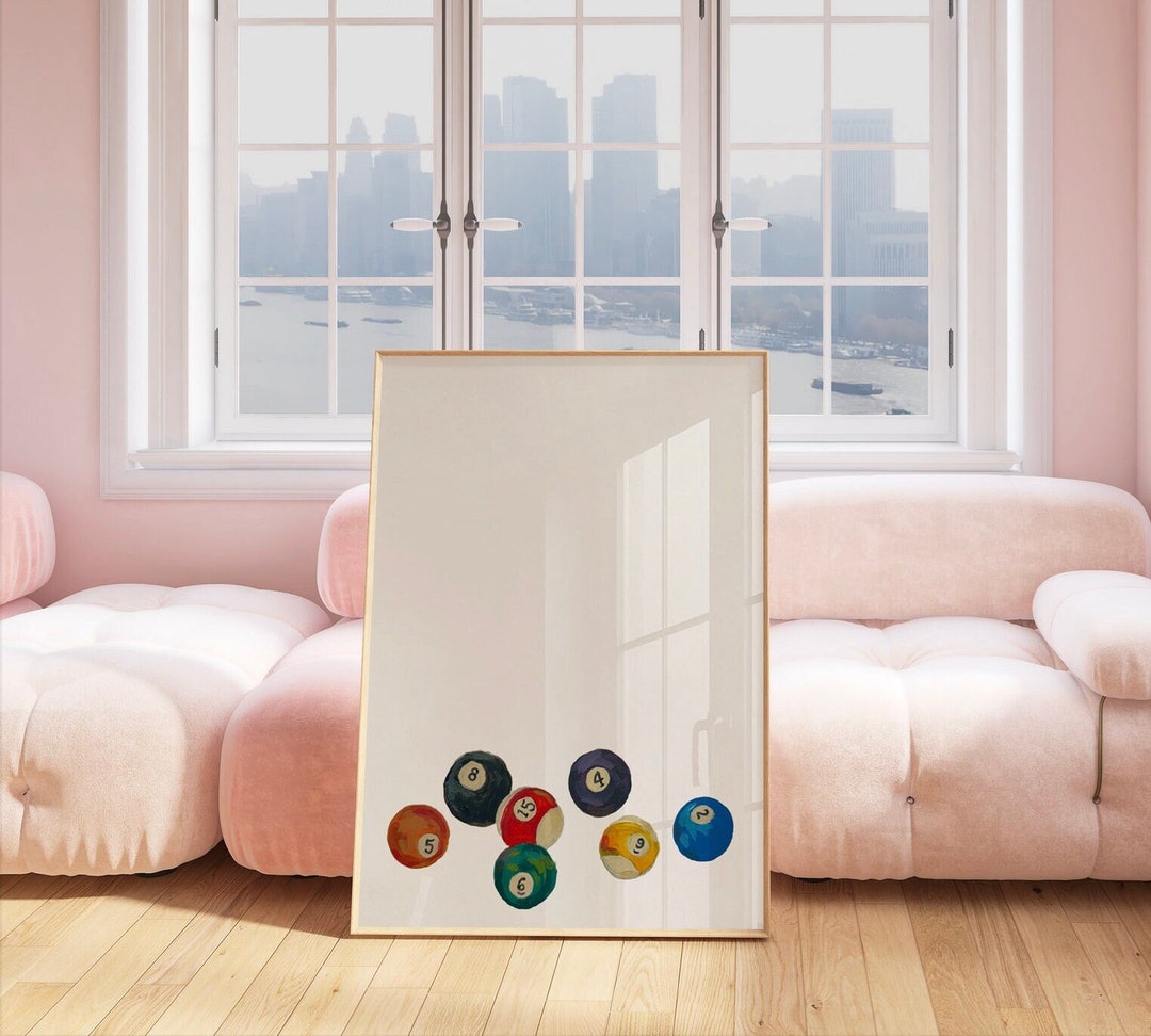 Hand-painted Pool Ball Wall Art | Trendy 8 Ball Cool Girl Room Decor ...