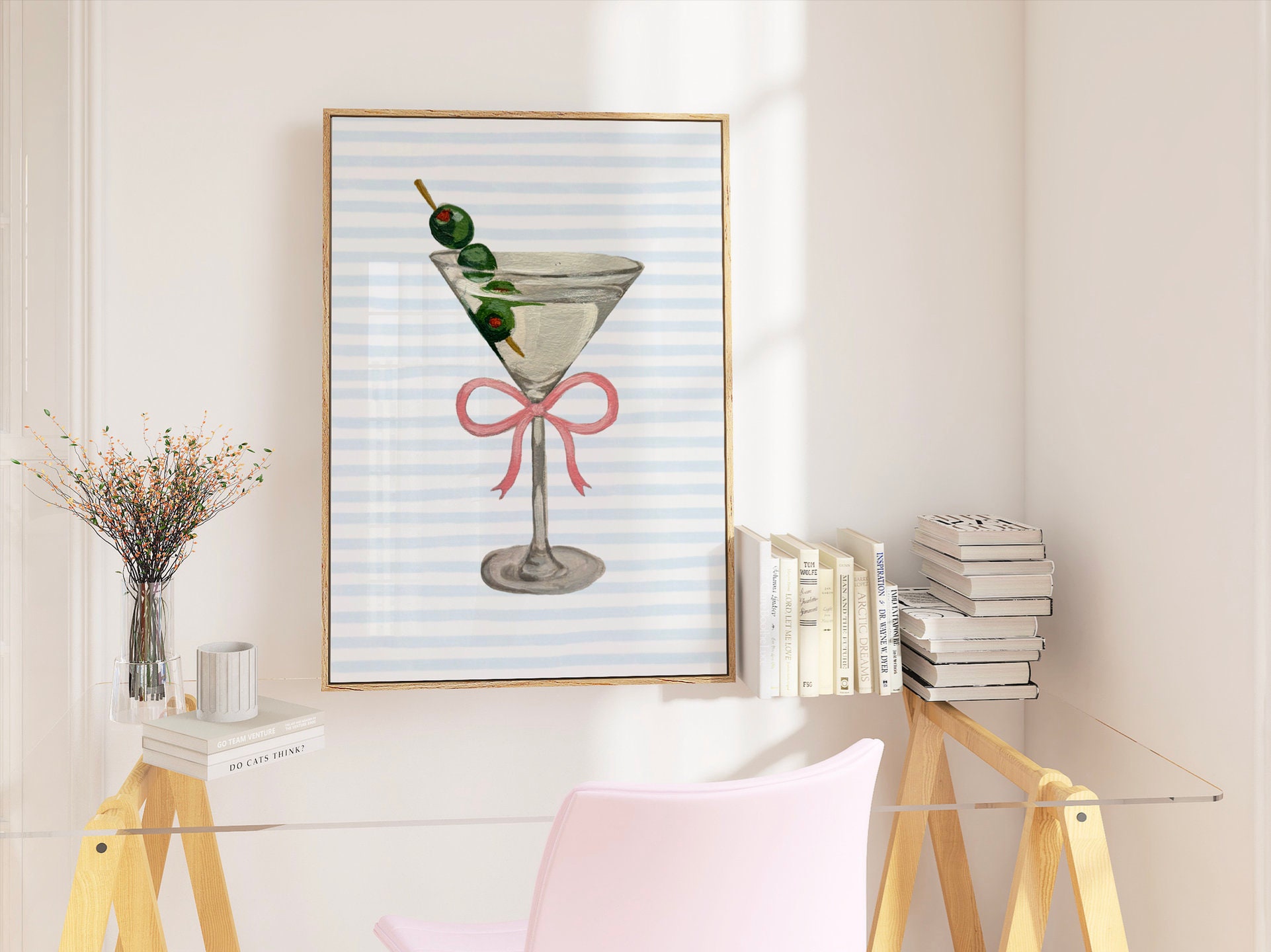 Hand Painted Martini Wall Art | Bar Cart Digital Download, Print ...