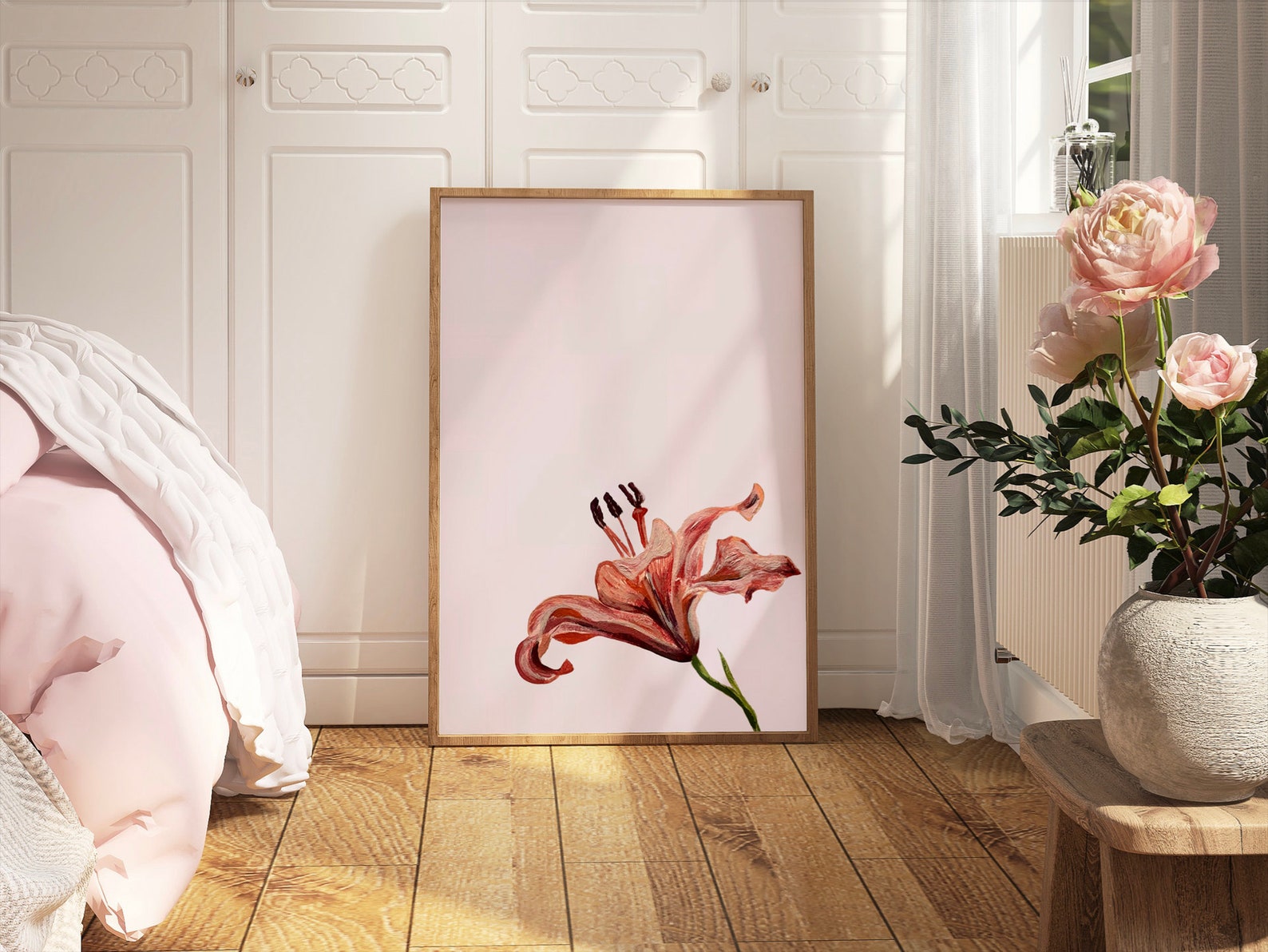 Hand Painted Tiger Lily Wall Art | Flower Digital Download, Print ...