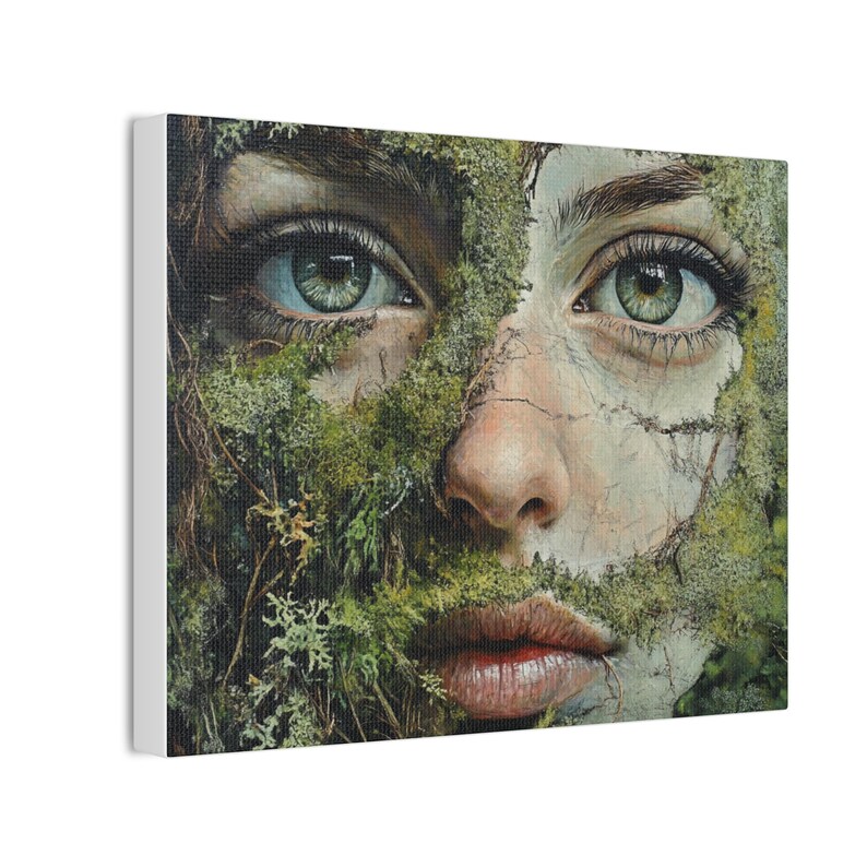Canvas Stretched Wall Art, Moss Wall Decor, Nature Inspired Moss Art ...