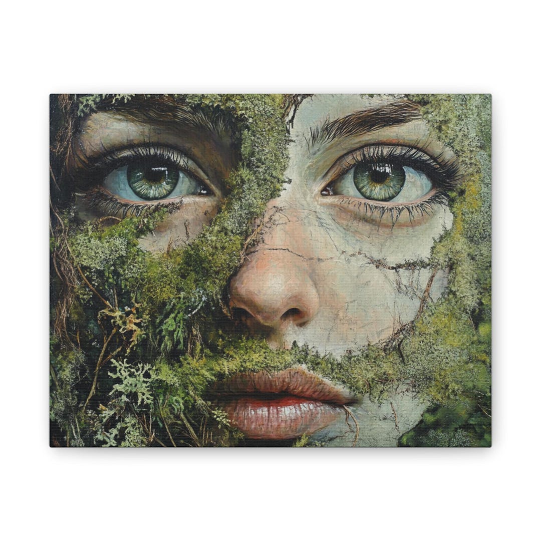 Canvas Stretched Wall Art, Moss Wall Decor, Nature Inspired Moss Art ...