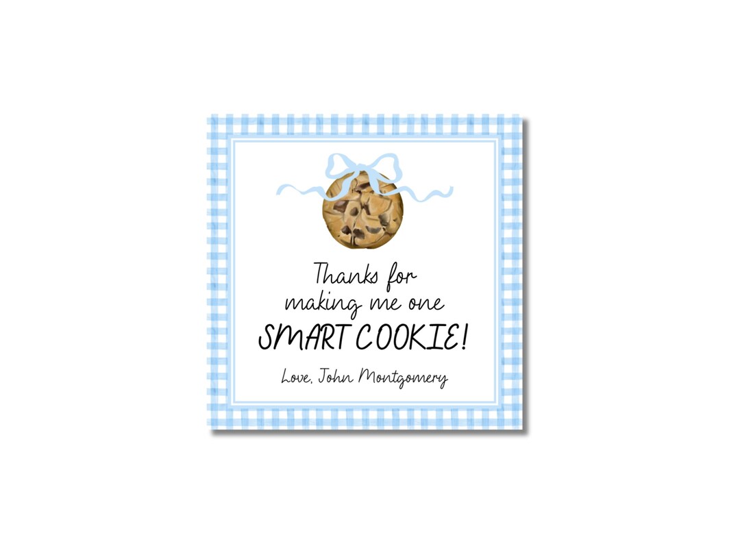 Back to School Cookie Teacher Gift Tag, Editable Printable Back to ...