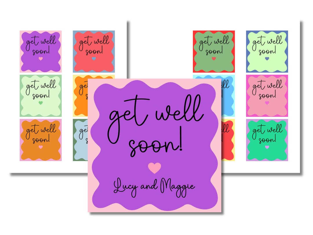 Printable Get Well Soon Tag, Custom Get Well Soon Tag, Sympathy Gift ...