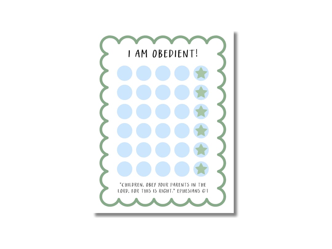 Printable Obedience Chart, Behavior Reward Chart for Kids, Toddler ...