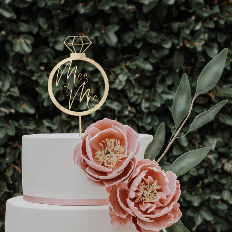 Miss to Mrs Cake Topper, Bridal Shower Cake Topper, Wedding Shower ...