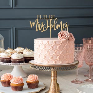 Bridal Shower Cake Topper, Future Mrs, Name Cake Topper, Custom ...