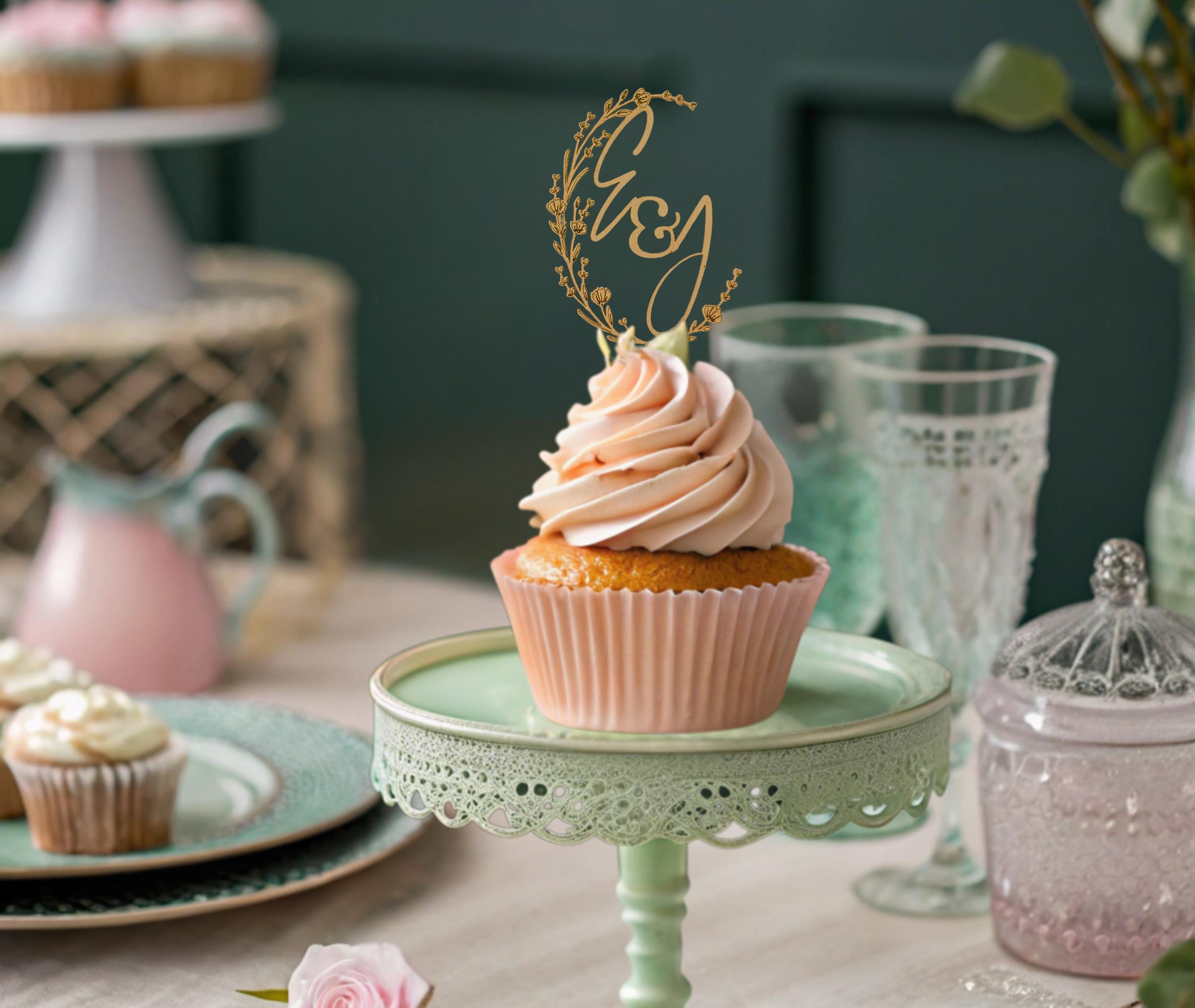 Custom Cupcake Toppers, Personalized Engagement Party Decorations ...