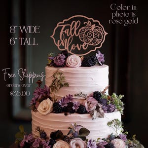 Bridal Shower Cake Topper, Fall in Love Wood Cake Topper - Perfect for ...