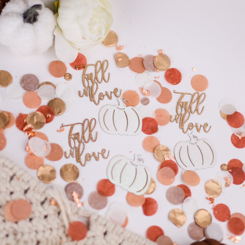 Fall Bridal Shower Decor Pumpkin Confetti Bridal Shower - Etsy