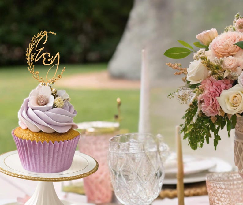 Custom Cupcake Toppers, Personalized Engagement Party Decorations ...