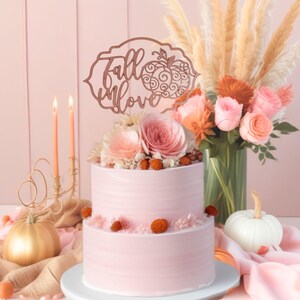 Bridal Shower Cake Topper, Fall in Love Wood Cake Topper - Perfect for ...